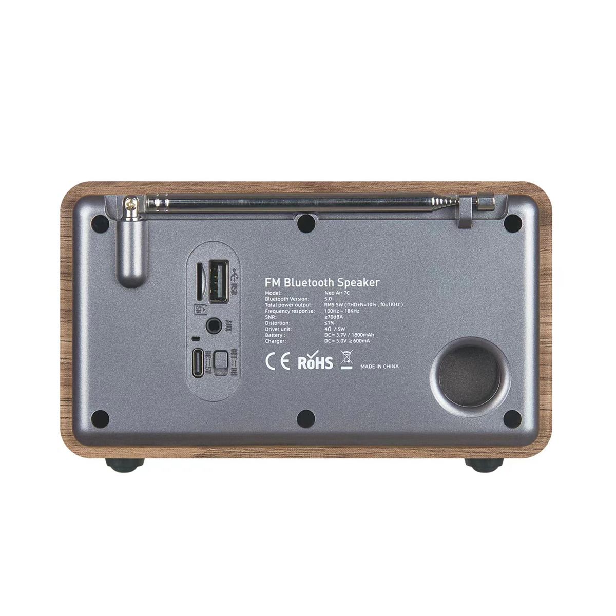 Neo Air 7C Digital Alarm Clock Portable Bluetooth Speaker - Vinnfier ...