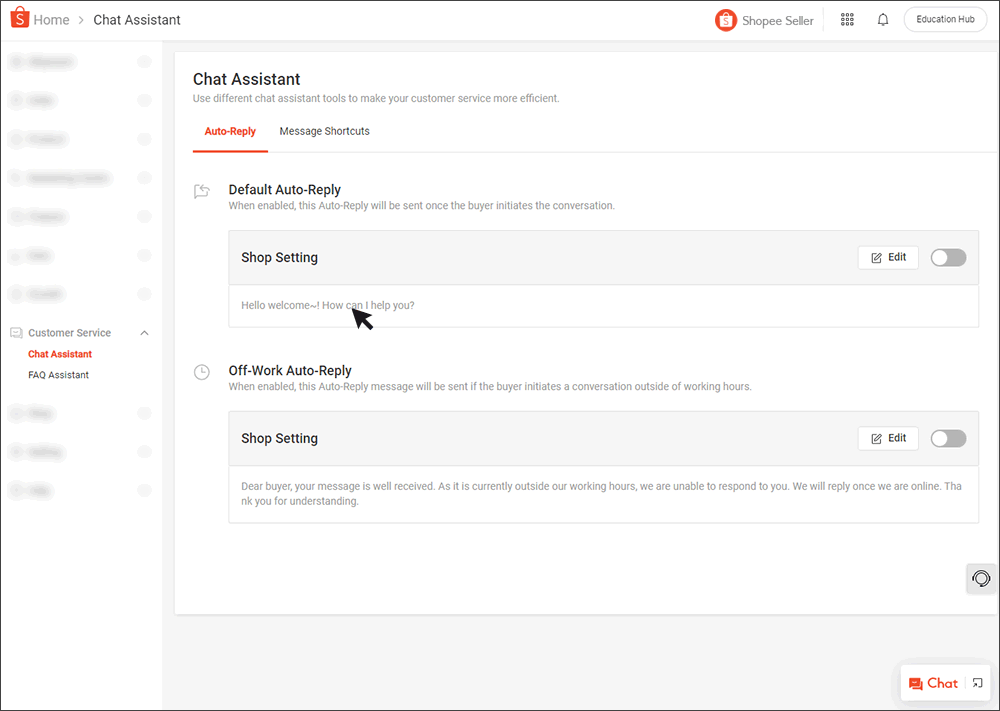 Auto-Reply in Chat Assistant | SG Seller Education [Shopee]