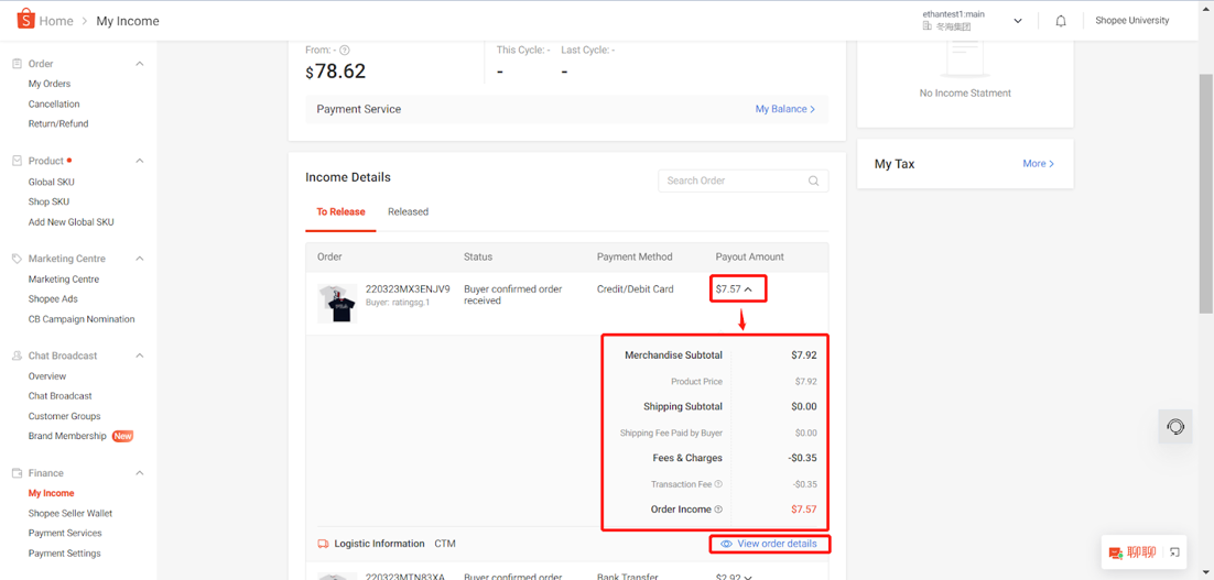 My Income | Shopee JP Seller Education Hub
