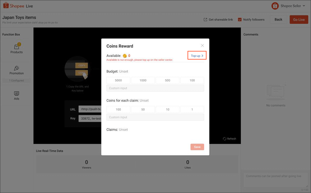 Shopee Live advanced tools | Shopee SG Seller Education Hub