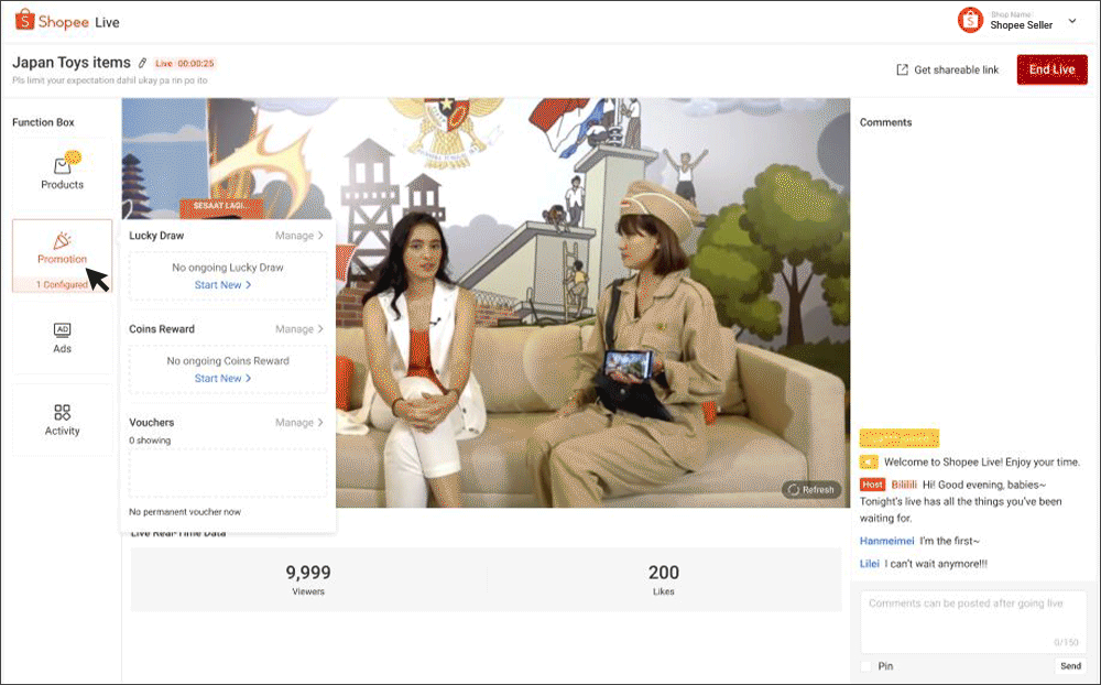 Shopee Live advanced tools | Shopee SG Seller Education Hub