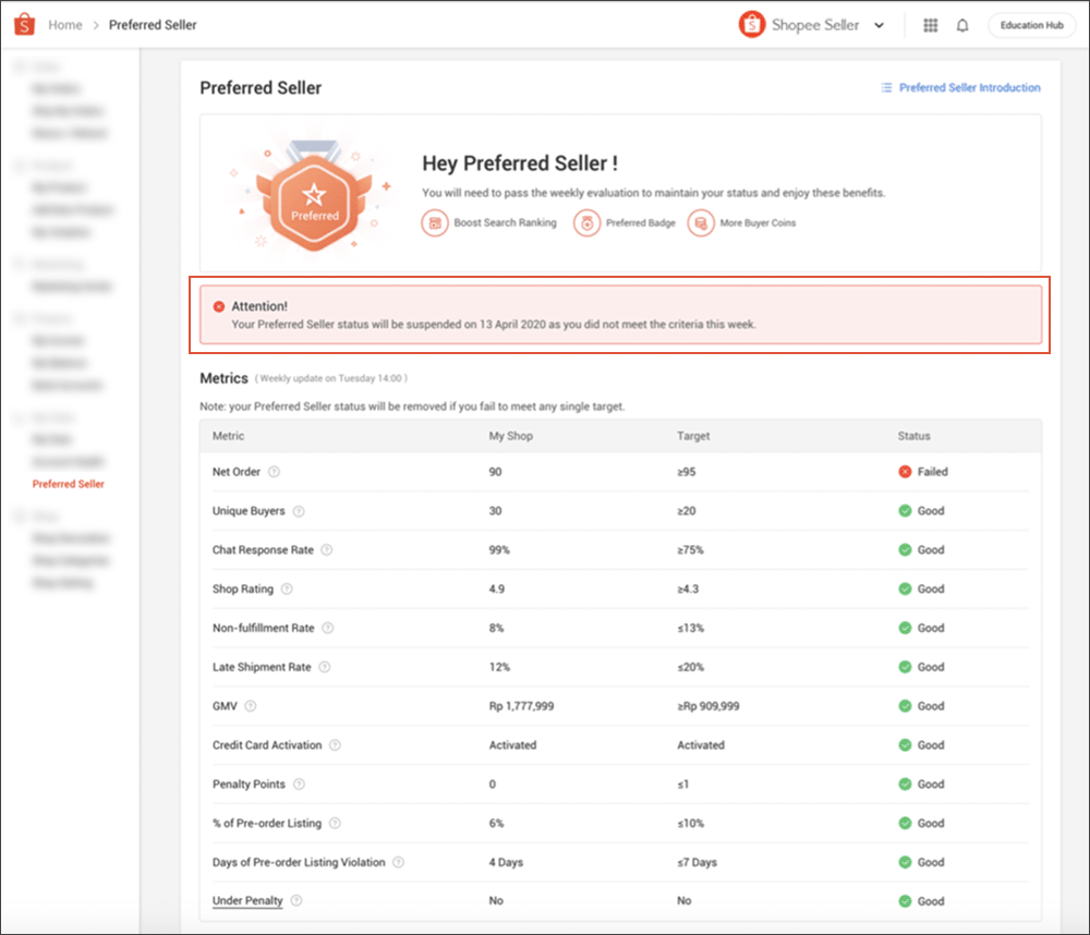Preferred Seller Programme | Shopee SG Seller Education Hub