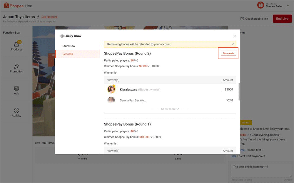 Shopee Live advanced tools | Shopee SG Seller Education Hub