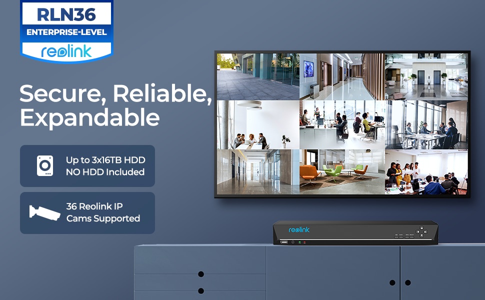 REOLINK RLN36 NVR 36 Channel NVR Work with 12MP/4K/5MP/4MP HD Reolink ...
