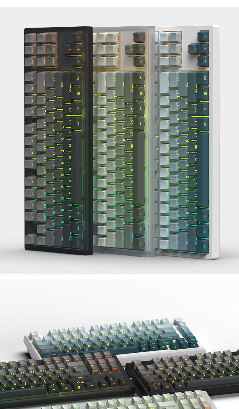 [In-stock] Keycap OEM PBT Ninja Gradient Xuyên led - Xám nhạt