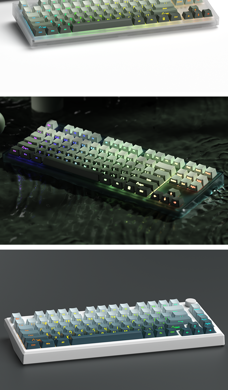 [In-stock] Keycap OEM PBT Ninja Gradient Xuyên led - Đen